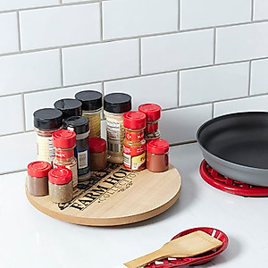 Cast Iron Kitchen Pantry Ware Bundle (2 Piece Set) In Matte Black ; Includes Napkin Holder & Farmhouse Lazy Susan | By Home Basics