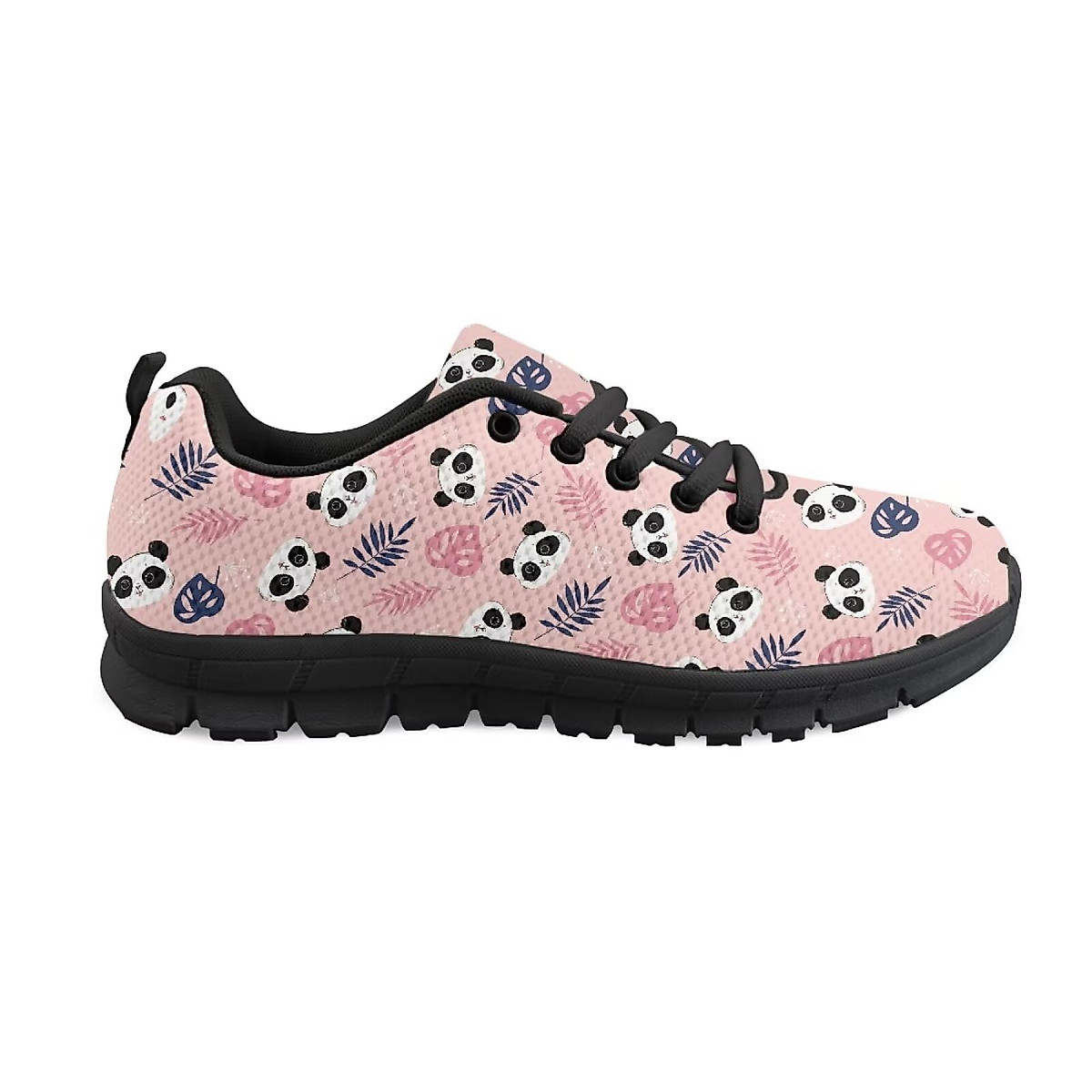 SYtrade Anime Panda Leaves Pink Women's Fashion Athletic Casual Shoes Breathable Lightweight Running Shoes for Women