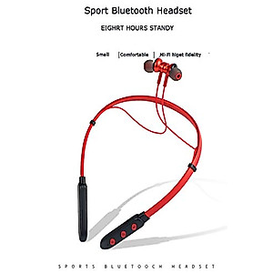 QT S Bluetooth Neckband Headphones, HD Sound V5.0 Wireless Neckband Headset Stereo Noise Cancelling Sweat/Waterproof Sports Earphones for Gym Workout Travel Business Earbuds Music & Playtime 10 Hours