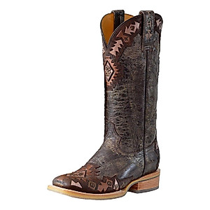 Tin Haul Women's Tribe Vibes Western Boot Broad Square Toe Brown 7 M US
