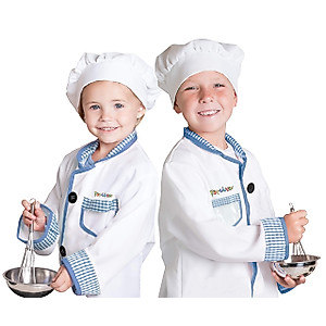 POPOHVER Master Chef Costume - 12 Pieces, Kitchen Role Play, Pretend Play - Includes Accessories, Chef Jacket & Hat