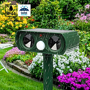 Animal Repeller -Outdoor Solar Repeller -with Waterproof Motion Sensor -Cat / Squirrel Repeller -Drive Away Dog -Cat -Squirrel -Rabbit -Fox -Coyotes