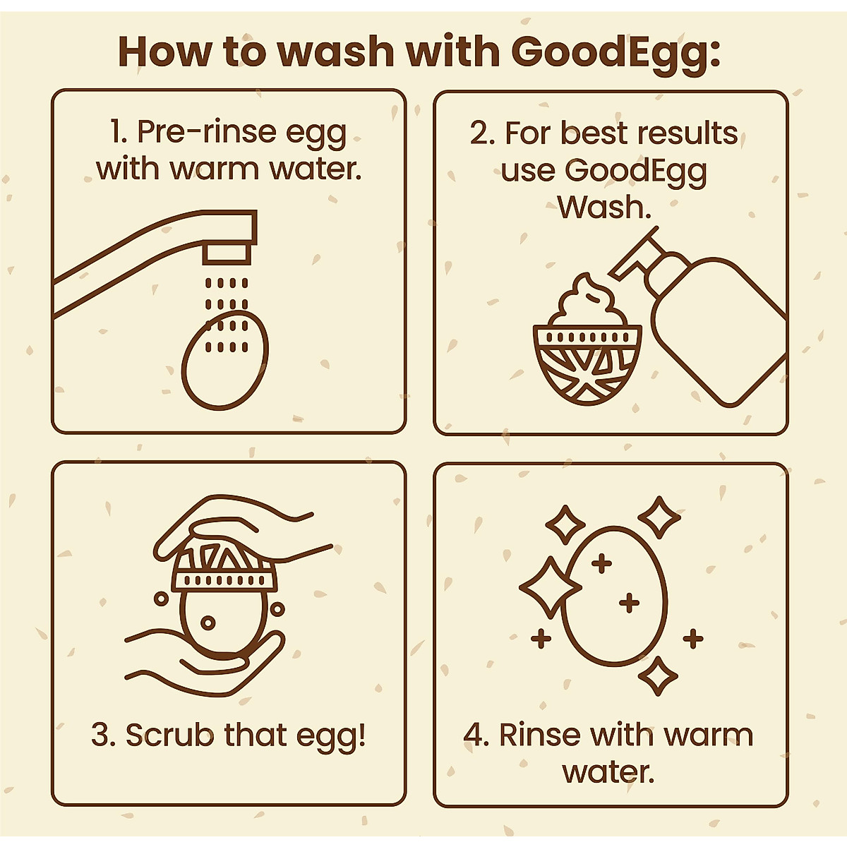 GoodEgg The Original Egg Brush - Silicone Egg Cleaning Brush for Farm Fresh Eggs, Removes Chicken Coop Nasties - Ideal for Backyard Chickens, Homesteaders & Egg Collectors (Standard Sized Eggs)
