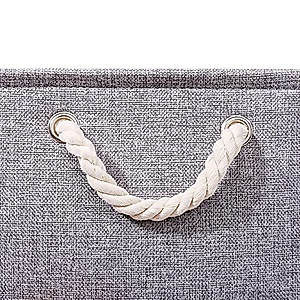 GUIMIYHY Fabric Storage Basket Storage Box Storage Bin Nursery Bin Gift Basket with Handles for Wardrobe, Shelves, Clothes, Toys, Towel, Foldable (1 Pack, Grey, 14.2 by 10.2 by 7.1 inch)