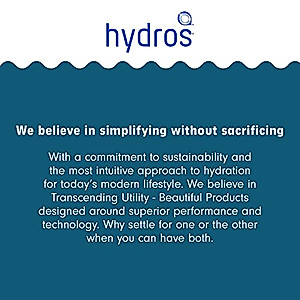 Hydros | 40oz Water Filter Glass Slim Pitcher | Powered by Fast Flo Tech | Dishwasher Safe | 40 Second Quick Fill-Up | 5 Cup Capacity Slim Pitcher | BPA Free