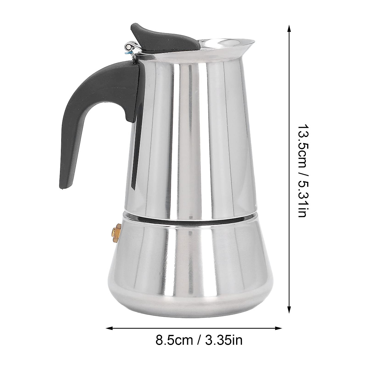 BuyWeek Mocha Coffee Maker, Stovetop Espresso Maker 2 Cup 100ml Stainless Steel Classic Espresso Moka Pot with Induction Stove