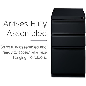 Hirsh Industries 20" Deep Box-Box-File Mobile Pedestal in (Black)