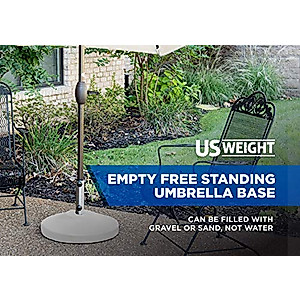 US Weight Fillable Free Standing Umbrella Base, Empty, White