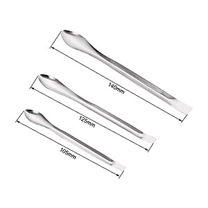 uxcell Micro Scoop Stainless Steel Reagent Sampling Lab Spoon Spatulas for Laboratory 105/125/140mm 3in1 3Pcs