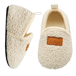 L-RUN Toddler Slippers for Boys/Girls Home Slippers Beige 6.5-7.5 Toddler=EU24-25