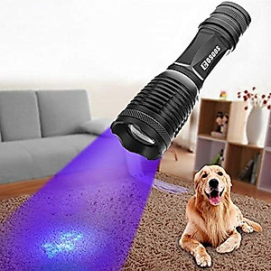 2 Pack UV Flashlight BlackLight, COSOOS 2 in 1 LED Tactical Flashlight & 395nm Black Light Pet Urine Detector for Dog/Cat Urine, Dry Stains, Bed Bugs, Scorpions.