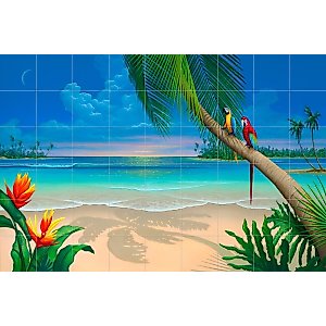 Ceramic Backsplash Tile Mural Beach Scene Seaside Ocean Kitchen/Bathroom/Shower - Another Perfect Day - David Miller
