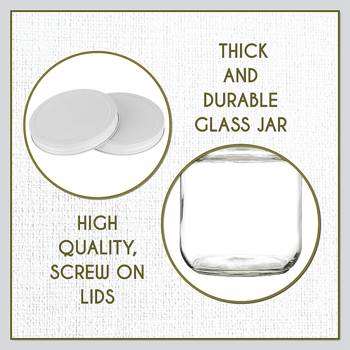 Half Gallon Glass Mason Jar Wide Mouth with Airtight Metal Lid - Safe for Fermenting Kombucha Kefir - Pickling, Storing and Canning- BPA-Free Dishwasher Safe- By Kitchentoolz (1)