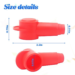 BESULEN 5/16" Stud Terminal Cover, 2 Pack Car Alternator Battery Stud Insulating Boots, Premium PVC Terminal Covers Protector for Power Junction Blocks, Car Accessories, 1 Red and 1 Black Pairs