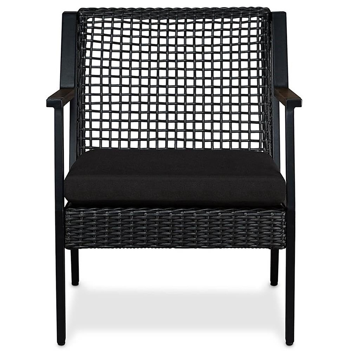 Real Flame Calvin Outdoor Chair Set of 2 - Powdered Aluminum Frame with Resin Wicker Weave