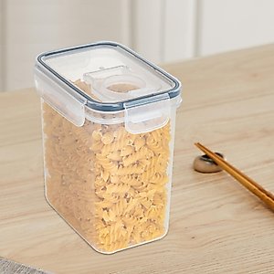 Llazsybz Airtight Clear Storage Containers, Transparent Fresh Keeping Storage Containers with Lids, Pantry Stackable Storage Organizer Keeping Box, 1.6L