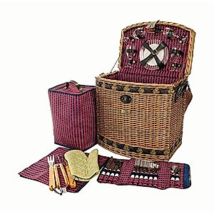 Willow BBQ Picnic Basket w Wicker Construction