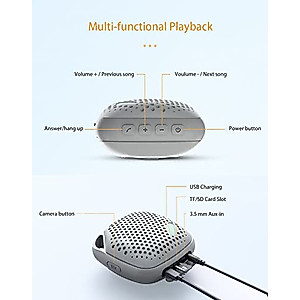 LEZII Shower Speaker, IPX5 Waterproof Bluetooth Speaker, Portable Mini Wireless Speaker with Loud Stereo Sound, 12H Playtime, Built in Mic, Lanyard, TWS, for Home, Party, Travel, Pool, Beach, Outdoor