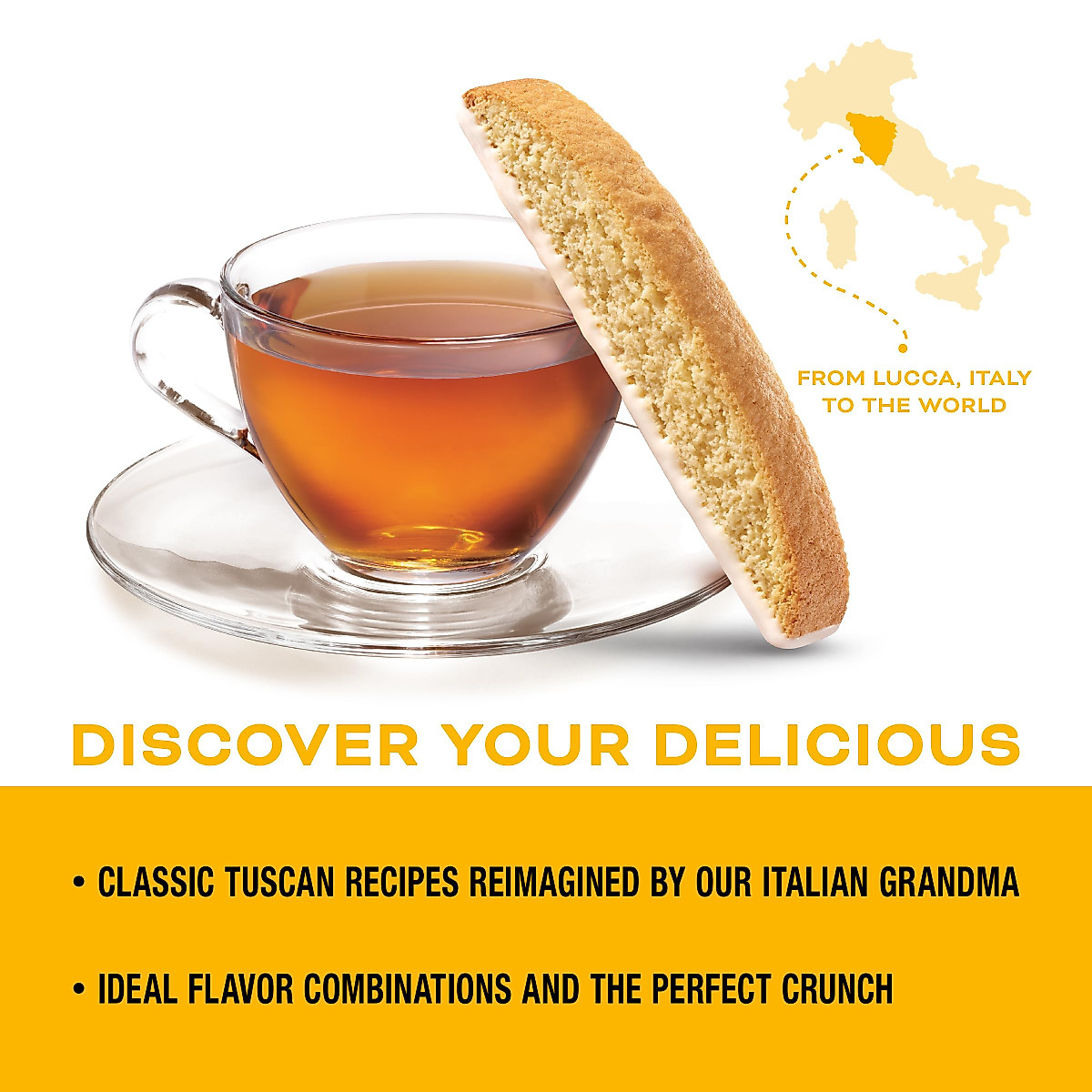 Nonni's Limone Biscotti Italian Cookies - 2 Boxes Lemon Cookies - Biscotti Individually Wrapped Cookies - Lemon Italian Biscotti Cookies w/White Icing - All Natural Ingredients - Kosher - 6.88 oz