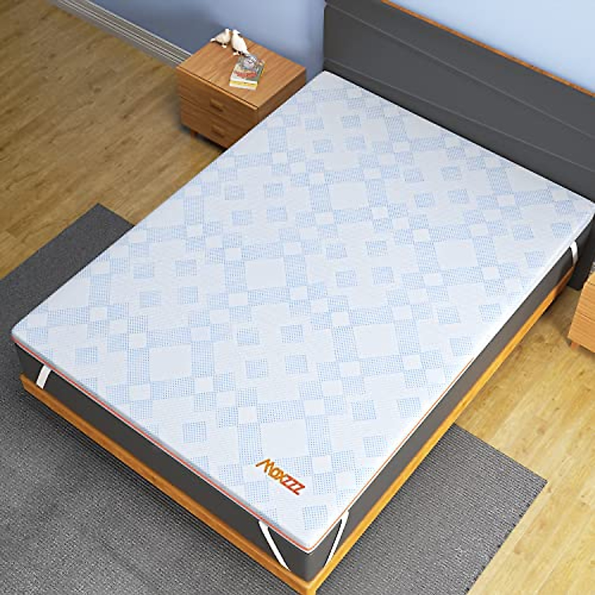 Maxzzz 3 Inch Full Size Mattress Topper-Gel Memory Foam Bed Topper-Copper Infused Pressure Relief Pad-Soft Removable Washable Cover-2 Layer Ventilated Design High-Density Memory Foam