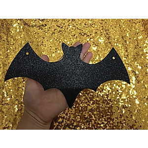 Black Glitter Bat Garland Halloween Bats Garland Banner, Bat Halloween Banner Bat Halloween Decorations for Halloween Home Mantle Haunted Mansion Decorations