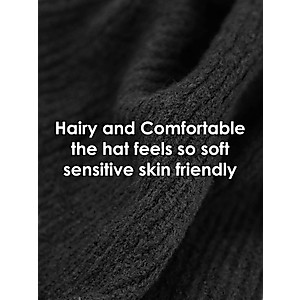 Moss Rose Beanie Hat for Men Women Cuffed Chunky Plain Skull Hats Unisex Winter Warm Knit Cap Womens Soft Beanies Black