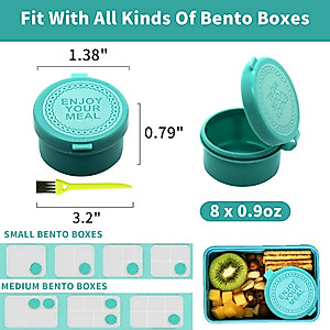 Elykorrne 8 Pack Salad Dressing Container To Go, 0.9oz Small Sauce Containers, Plastic Condiment Containers with Lids, Reusable Condiment Cup Leak-proof for Lunch Bento Box Kids (Circular-2)