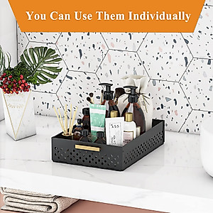 GILLAS 2 Pack 2 Tier Under Sink Organizer and Storage, Farmhouse Under Counter Storage for Kitchen, Under Cabinet Organizer for Bathroom, Sliding Basket Organizer, Black