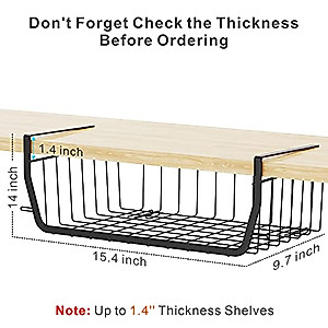 Veckle Small 6 Pack Under Shelf Wire Basket & 4 Pack Stackable Under Cabinet Storage， Bundle