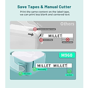 Vixic M960 Label Makers - Bluetooth Mini Label Maker Machine with Tape - Portable Handheld Label Printer,Easy to Use Smartphone Labeler for Home School Small Business Office Organizing, Rechargeable