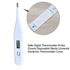 Healifty Disposable Probe Covers for Digital Thermometers, 300Pcs Oral Thermometer Covers, Thermometer Sleeves for Oral Ear Recta Thermometer