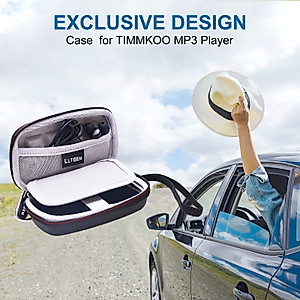 LTGEM MP3 & MP4 Player Case for TIMMKOO/Aiworth/SOULCKER/G.G.Martinsen/Grtdhx/iPod Nano/Sandisk/B Walkman and Other Music Players, Mesh Pocket for USB Cable, Earbuds and Memory Card