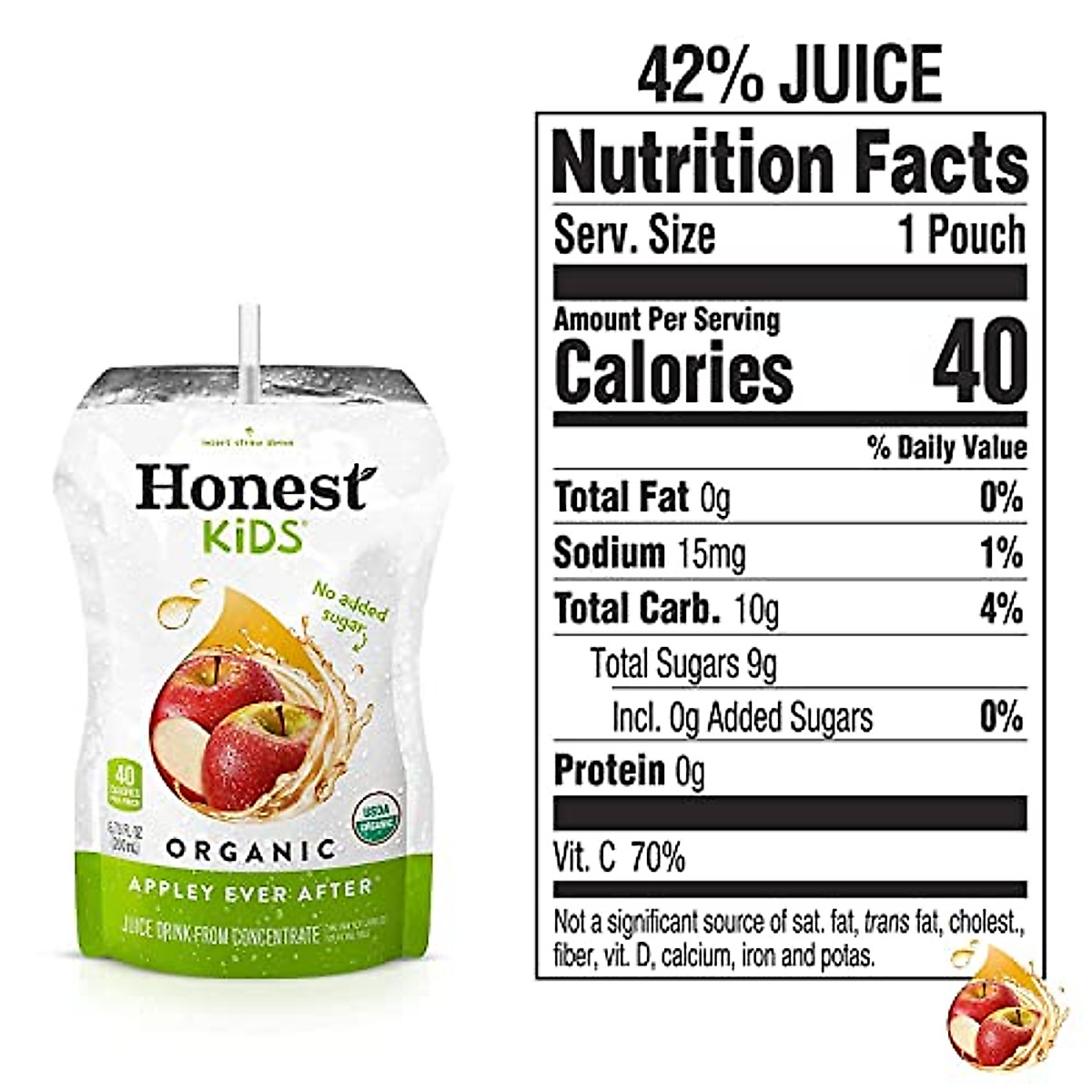 Honest Kids Appley Ever After Juice Drink, 6.75 Fluid Ounce - 8 per pack - 4 packs per case.4