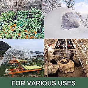 Garden Igloo Dome, 12FT Bubble Tent Garden Dome Tent with PVC Cover and Garden Dome Mesh, 5-7 Person All Year Use Geodesic Dome Tent for Sunbubble, Backyard, Outdoor Winter, Party
