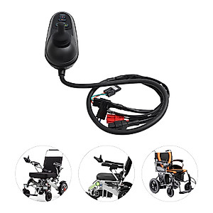 24V DC Wheelchair Joystick Controller Electric Mobility Wheelchairs Accessory Electric Wheel Chair Joystick Controller Replacement Joystick Controller with Brake