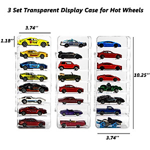 KISLANE 24 Toy Cars Display Case Compatible with Toy Cars, Transparent Acrylic Display Case Matchbox Cars