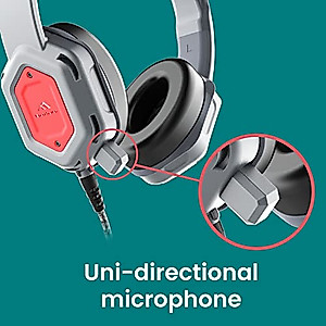 Brenthaven Edge Rugged Wired Over Ear Headphones with Mic, 3.5mm Jack, Long Tangle Free Cord - Comfortable, Durable, Lightweight and Drop Tested for Kids, K-12 Students, Classroom, School Use - Gray