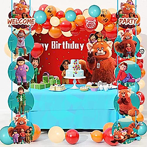 PARTYHOME Turning Red Party Supplies, Party Porch Sign, Banner Decorations for Red Panda Theme Party Outdoor Indoor Home Decorations