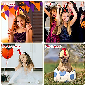 ABOOFAN Chicken Hair Hoop 4pcs Easter Chick Headband Rooster Animal Hair Hoop for Adults Birthday Dress- Up Party Supplies Random Color Chicken Beanie