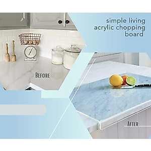 T.H.G. 18"x 24" ACRYLIC CUTTING BOARD WITH COUNTER LIP BY JUMBL,Clear