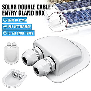 Solar Cable Entry Gland Waterproof Single Cable Entry Housing for Solar Panels of RV,Caravan,Roofs,Camperman and Marine,2PCS White