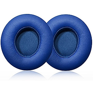 Replacement Earpad cushions For Beats Solo 2 ,Solo 3 Wired & Wireless Headphone With ITIS Logo Cable Clip (BLUE)
