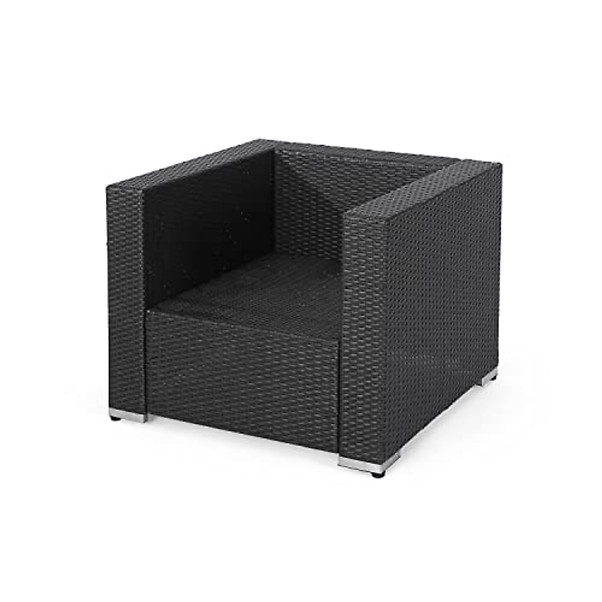 Christopher Knight Home Murano Outdoor Wicker Club Chair with Water Resistant Cushions, 2-Pcs Set, Grey / Silver