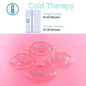 Ice Pack for Lip Filler, Lip Ice Pack Bulk Small Ice Pack for Mouth, Injections, Injuries, Bruises (Pink (40 Count))