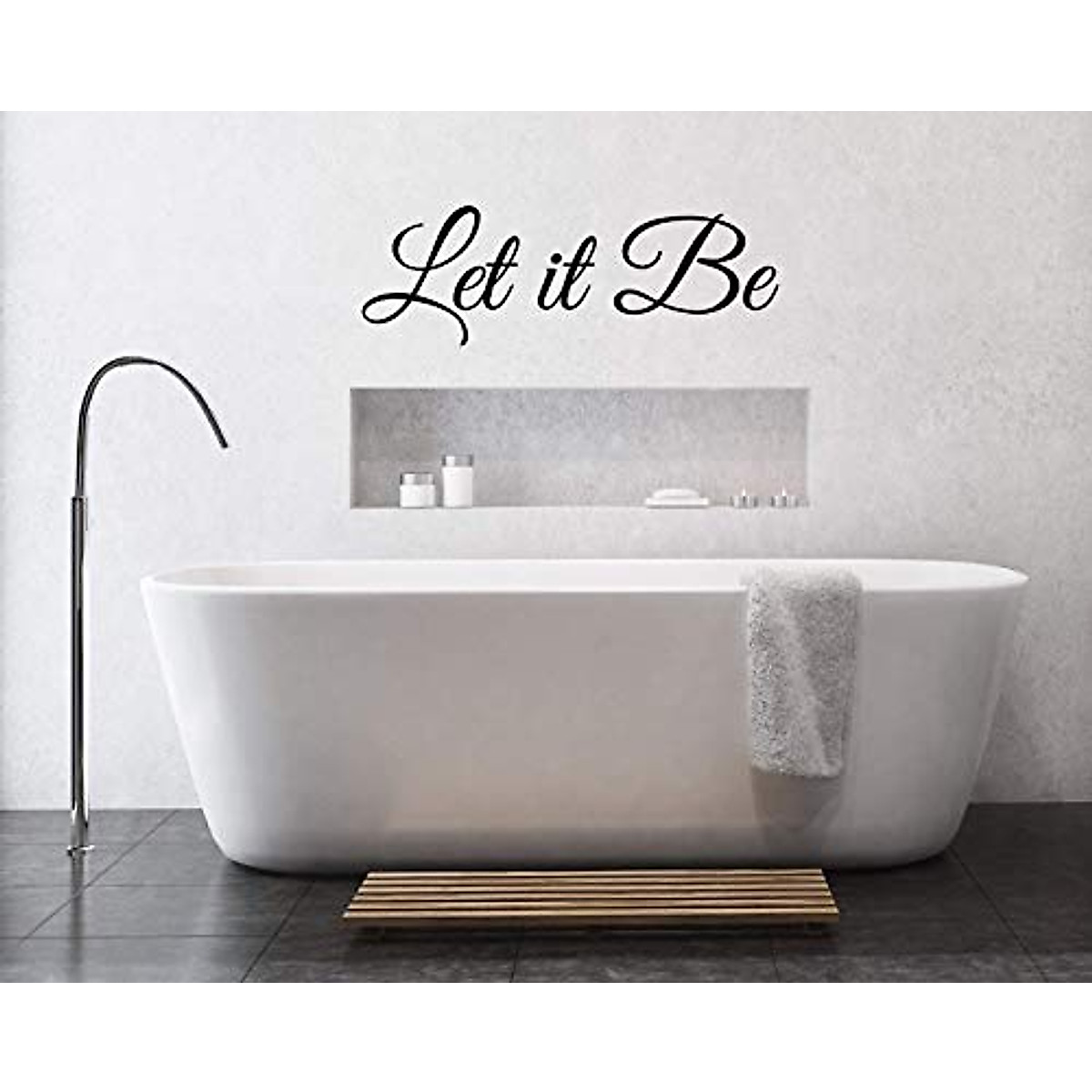 Motivational Wall Decal Quote | Let It Be | Inspirational Wall Sticker Saying | Relax Inspire Motivate Yourself | Peace Tranquility Letting Go Zen Meditation Phrase | Let Go | Home Decor Office Wall Quotes