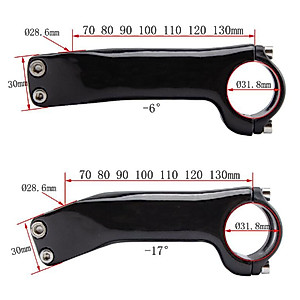 ZECHAO Carbon Mountain Bike Stem,60/70/80/90/100/110/120mm Road Bike Bike Stem UD Matte Stem Bike Stem (Color : 17 Degree, Size : 110mm)