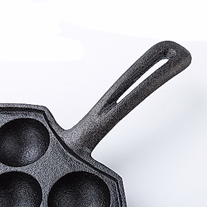 Nadalan Cast Iron Pan Omelette Egg Burger Fried Takoyaki Octopus Egg Pot Pancake Pan With 12-Mold