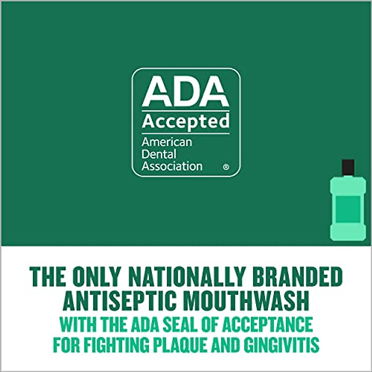 Listerine Freshburst Antiseptic Mouthwash for Bad Breath, Kills 99% of Germs That Cause Bad Breath & Fight Plaque & Gingivitis, ADA Accepted Mouthwash, Spearmint, 1 L, Pack of 2