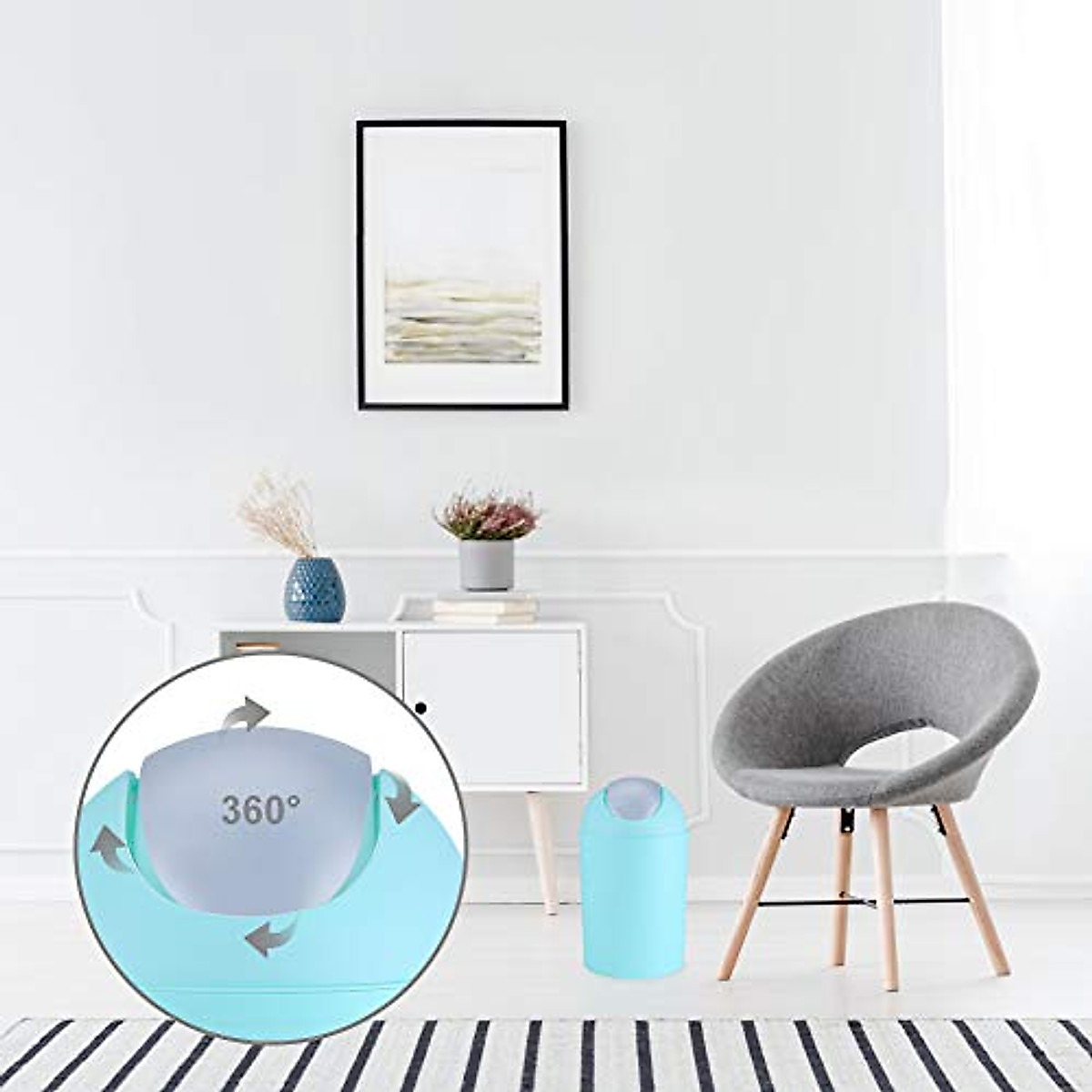 Ejoyous Bathroom Accessories Set 6 Piece Bath Accessory Bathroom Supplies Set with Bin Soap Holder Dish Dispenser Tumbler Toothbrush Holder, Mint Green