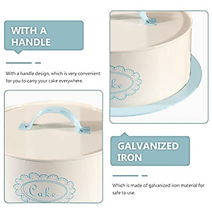 Metal Cake Carrier Cake Server with Lid Cake Cover Cake storage Tin Sweet Stuff Cake Holder Cream Dessert Carrier for Kitchen Countertop Cake Storage Container with Handle